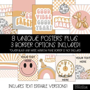 Retro New Year Classroom Posters, Holiday Season Theme, Easy Seasonal ...