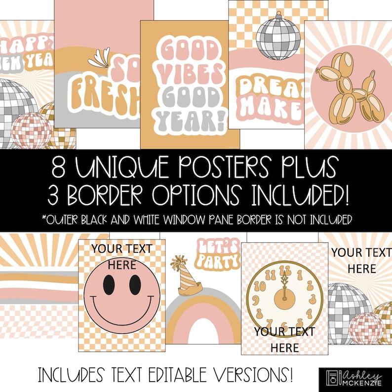 Retro New Year Classroom Posters Holiday Season Theme Easy - Etsy