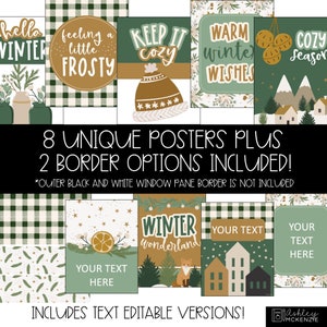 Modern Winter Classroom Posters, Holiday Season Theme, Easy Seasonal ...
