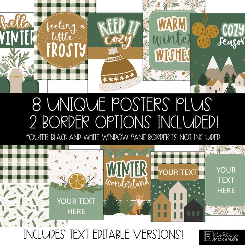 Modern Winter Classroom Posters Holiday Season Theme Easy - Etsy