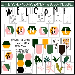 Modern Jungle Back to School Bulletin Board or Classroom Door Decor ...