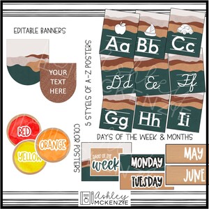 Abstract Landscape Themed Classroom Decor Bundle, Editable Classroom ...