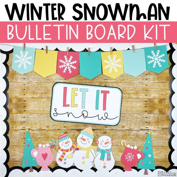 Winter Snowman Bulletin Board Kit Easy Seasonal Classroom | Etsy