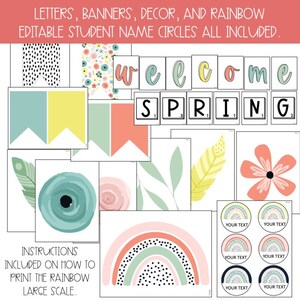 Boho Rainbow Spring Bulletin Board or Classroom Door Decor - Etsy