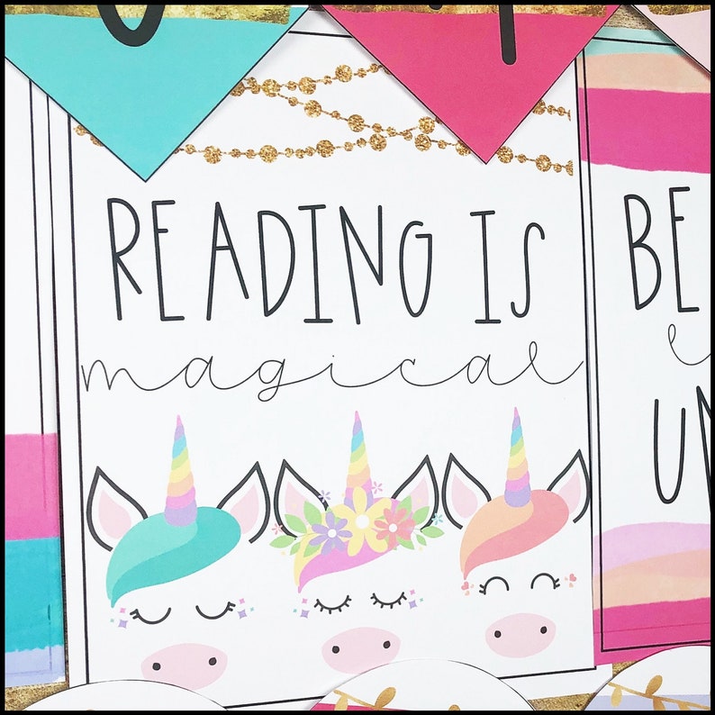 Unicorn Classroom Decor Bundle Easy and Modern Classroom - Etsy