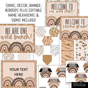 Animal Print Classroom Door Decor Kit, Back to School, Easy and Modern ...