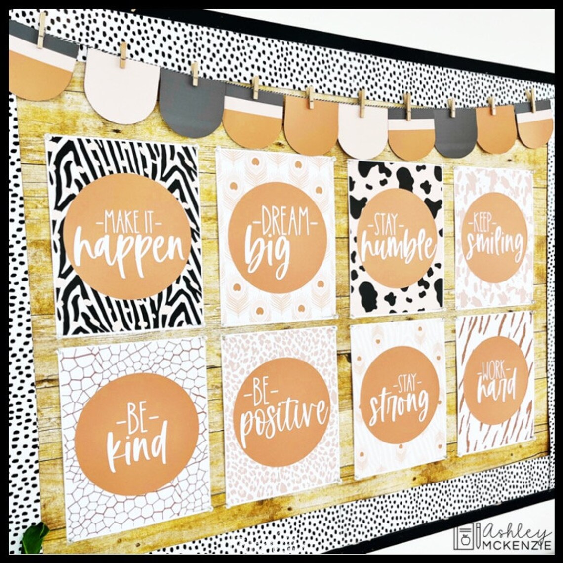 Boho Neutral Animal Print Classroom Posters Easy and Modern - Etsy