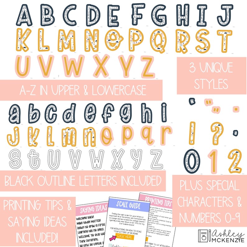 Boho Rainbow Classroom Decor A-Z Bulletin Board Letters - Etsy