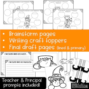 Halloween Classroom Activity Fall Writing Prompts If My Teacher Turned ...