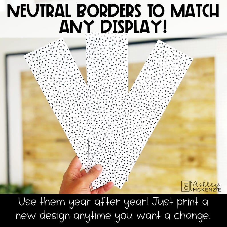 Printable Bulletin Board Borders Black and White Classroom Decor ...