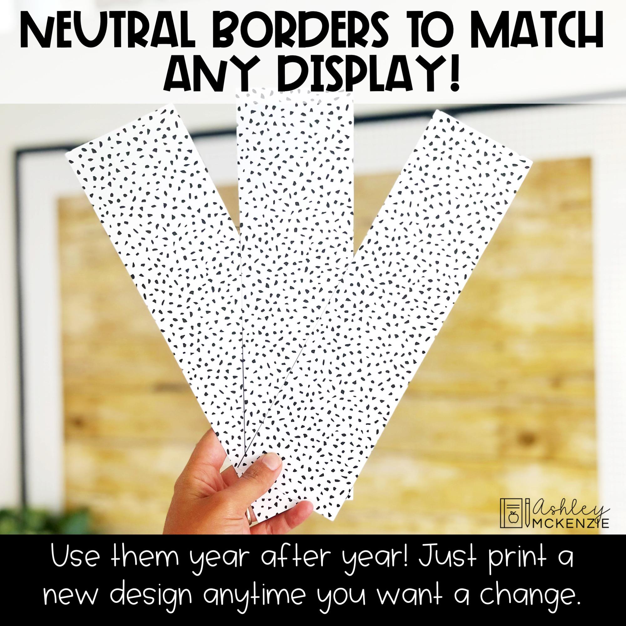 Printable Bulletin Board Borders Black and White Classroom Decor ...