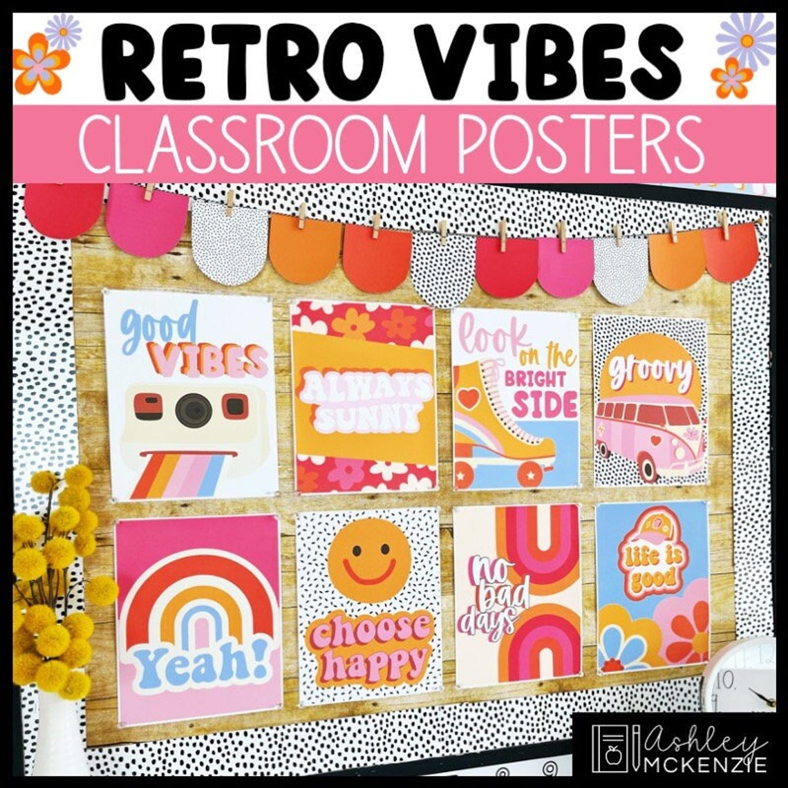 Retro Classroom Posters Retro Vibes Theme Easy and Modern | Etsy