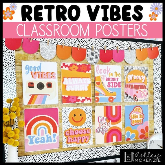Retro Classroom Posters Retro Vibes Theme Easy and Modern - Etsy