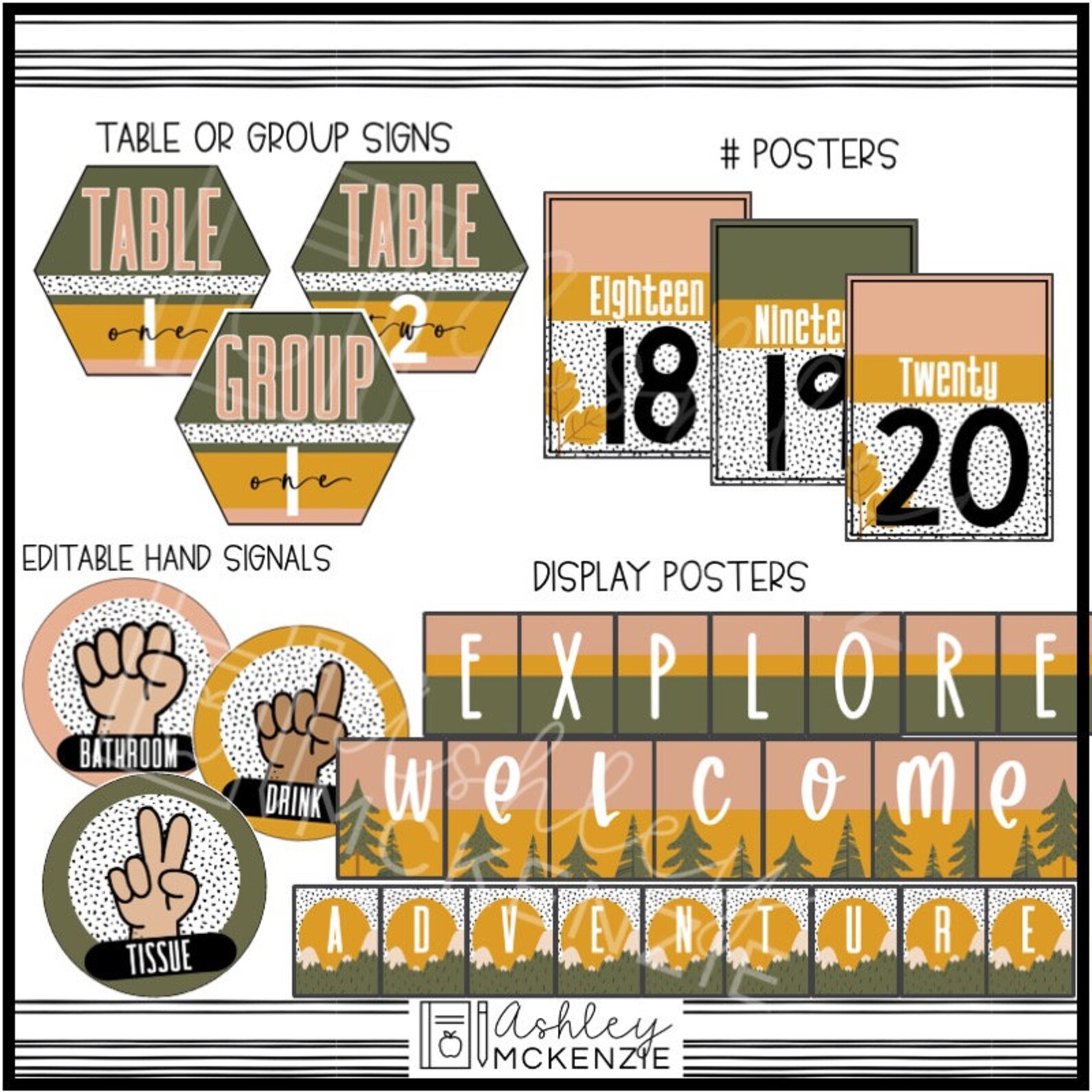 Camping Adventure Classroom Decor Bundle Easy and Modern - Etsy