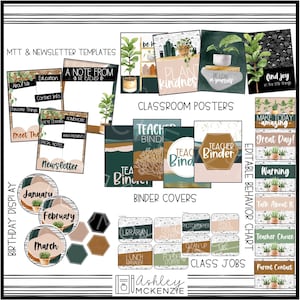 Boho Plants Classroom Decor Bundle Calm Classroom Decorations Back to ...