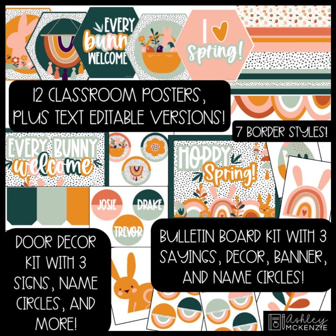 Spring Classroom Decor Bundle Hoppy Spring Theme Easy | Etsy