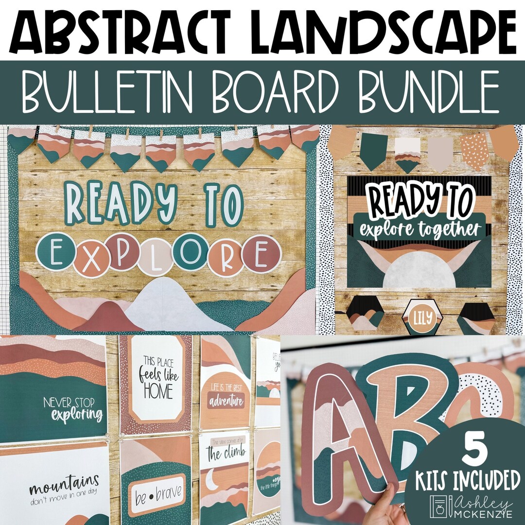 Abstract Landscape Back to School Classroom Decor, Bulletin Board Kit ...