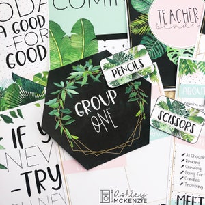 Modern Tropical Classroom Decor Bundle Easy Classroom - Etsy