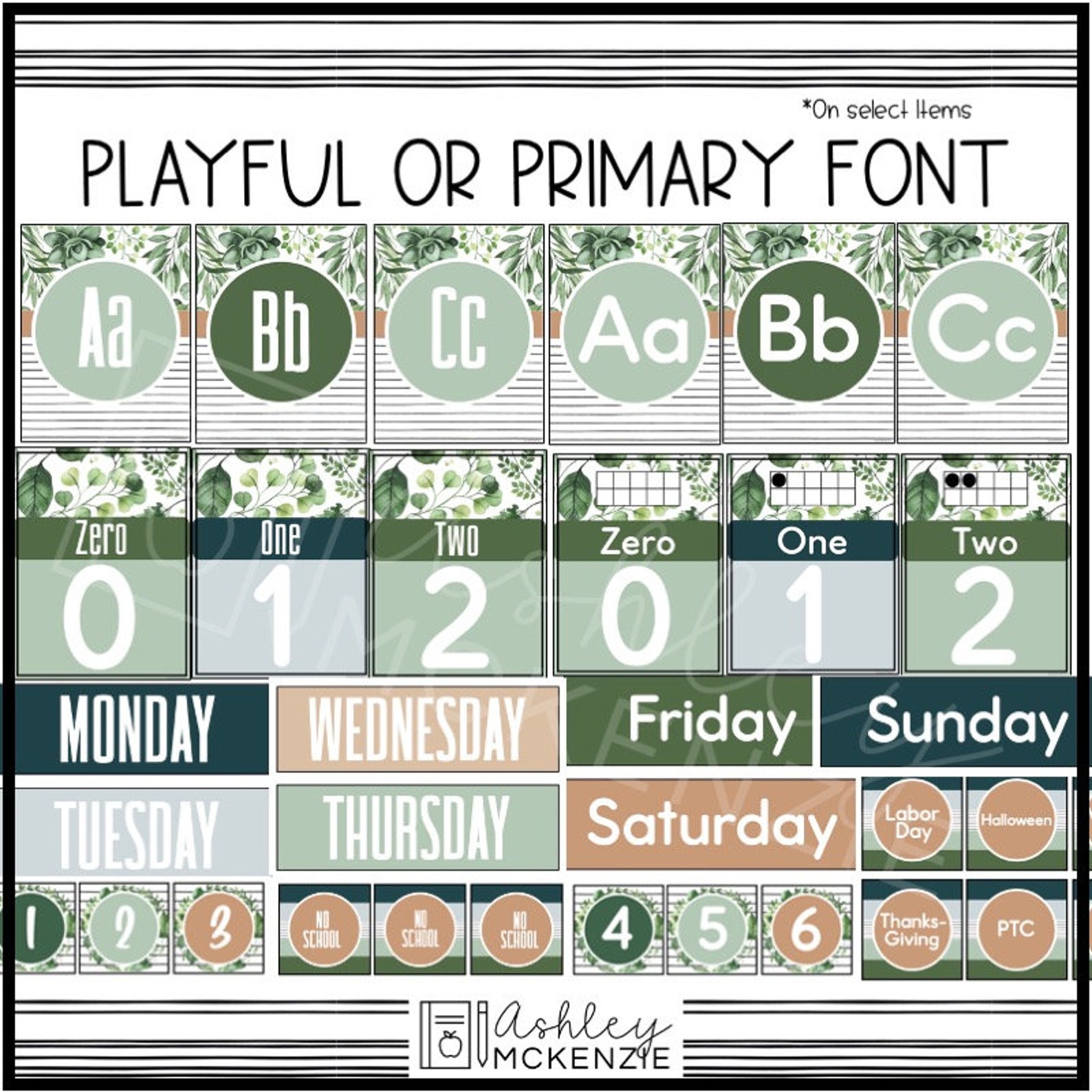 Modern Greenery Themed Classroom Decor Bundle Editable Calm - Etsy UK