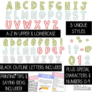 Spring Classroom Decor, A-Z Bulletin Board Letters, Punctuation, and ...