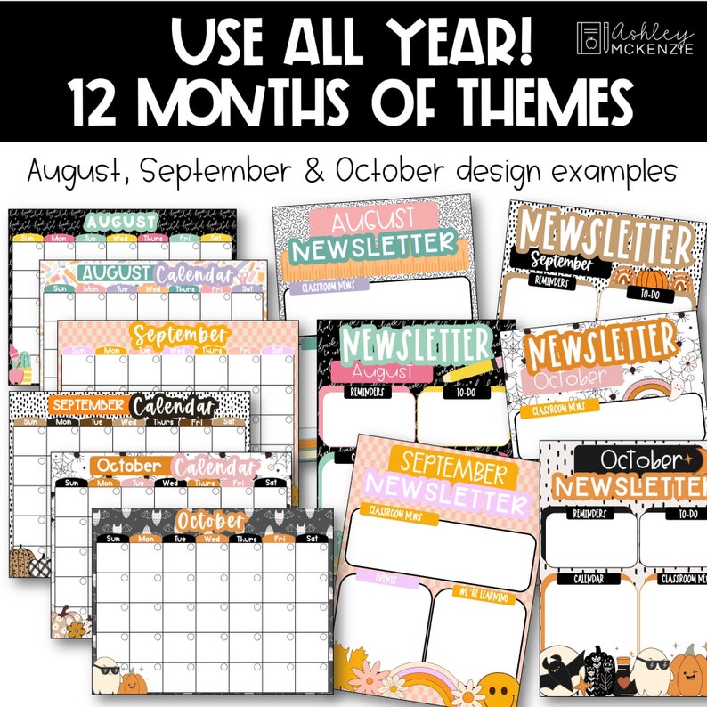 Editable Classroom Newsletter Templates for All Year Editable Calendar ...