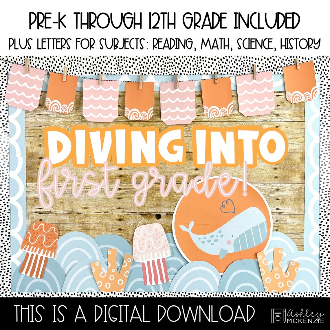 Boho Ocean Back to School and End of Year Bulletin Board Kit, Summer ...