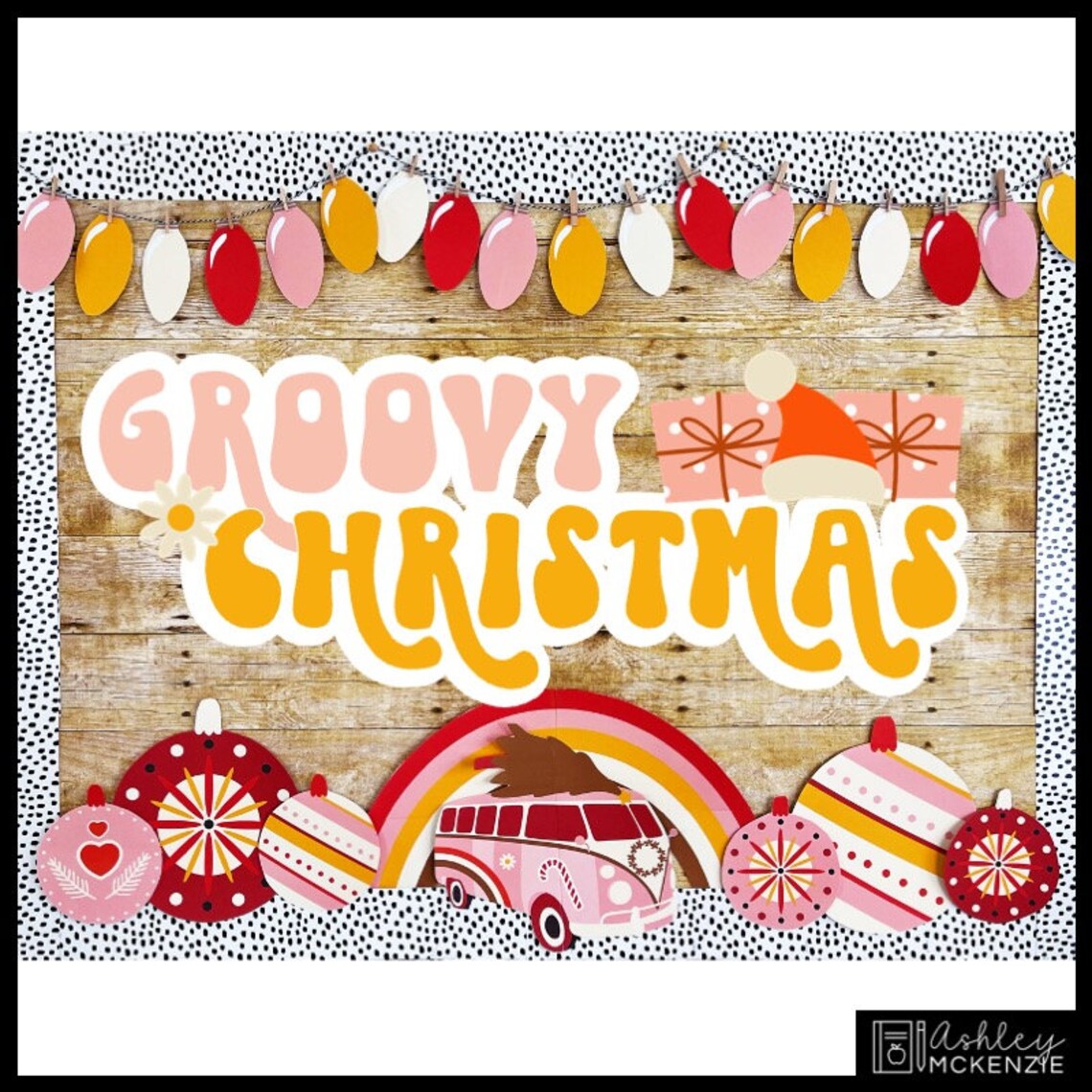 Christmas Retro Theme Bulletin Board Kit Easy Holiday - Etsy