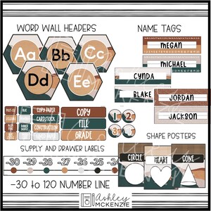 Abstract Landscape Themed Classroom Decor Bundle, Editable Classroom ...