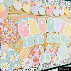 Retro Spring Classroom Decor, April Bulletin Board Kit, Classroom ...