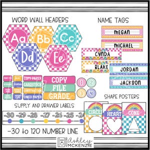 Bright Rainbow Classroom Decor Bundle Back to School Bulletin Board ...
