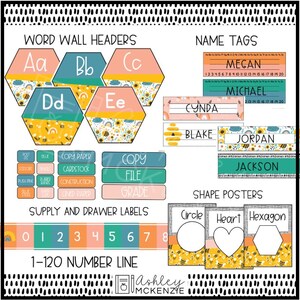 Honey Bee Classroom Decor Bundle Bright Classroom Theme Back to School ...