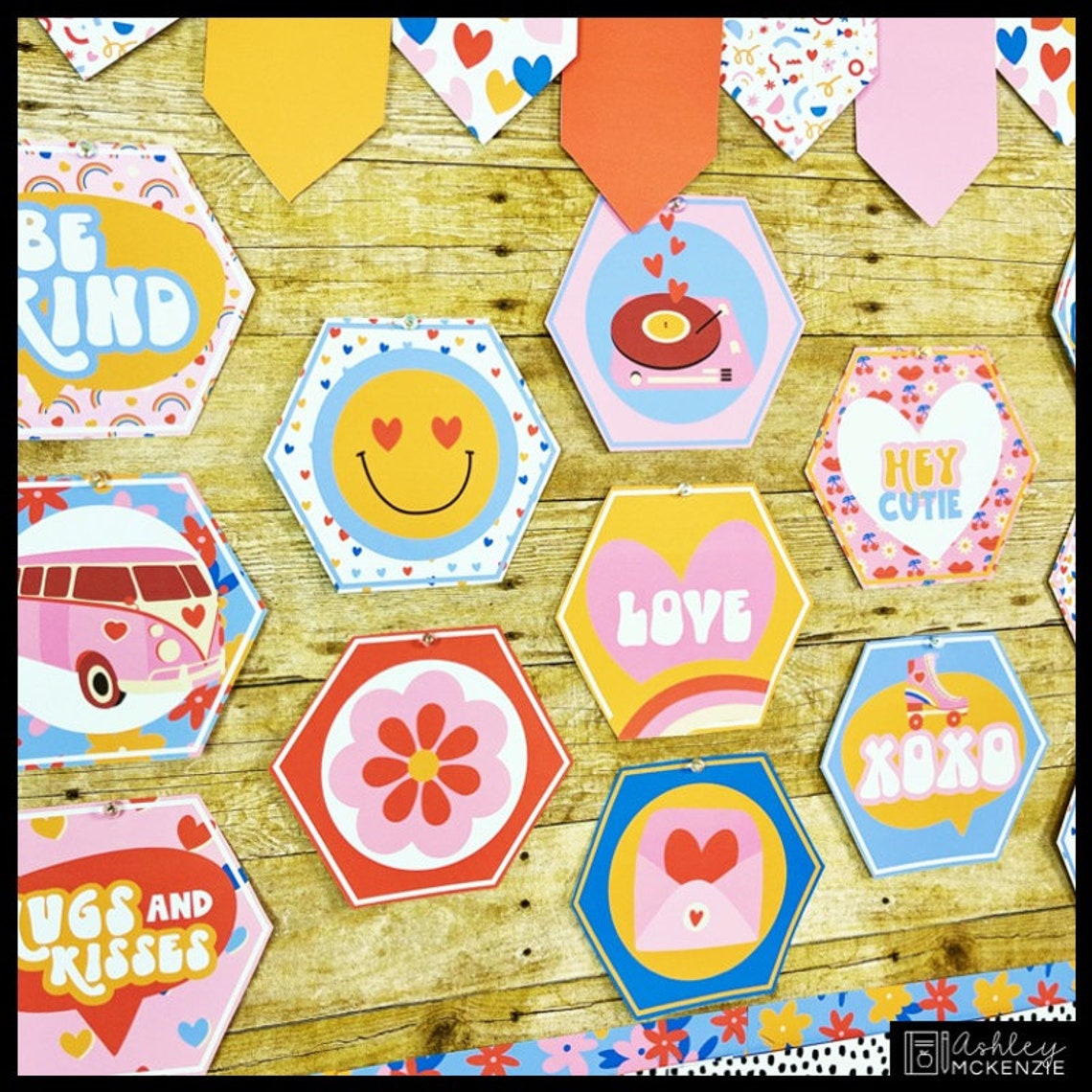 Valentine's Day Classroom Posters Retro Theme Random - Etsy