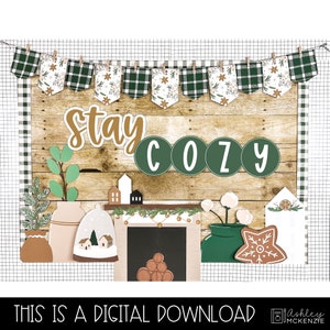 Modern Winter Bulletin Board Kit, Holiday Season Theme, Easy Seasonal ...