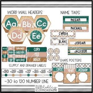 Modern Plaid Themed Classroom Decor Bundle, Editable Classroom Decor ...