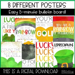 St. Patrick's Day Rainbows Theme Classroom Posters, Easy and Modern ...