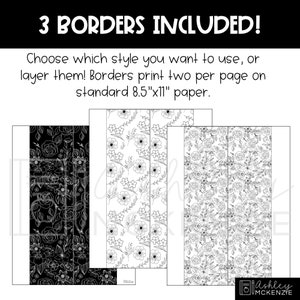 Floral Black and White Bulletin Board Kit Neutral Wildflowers Theme ...