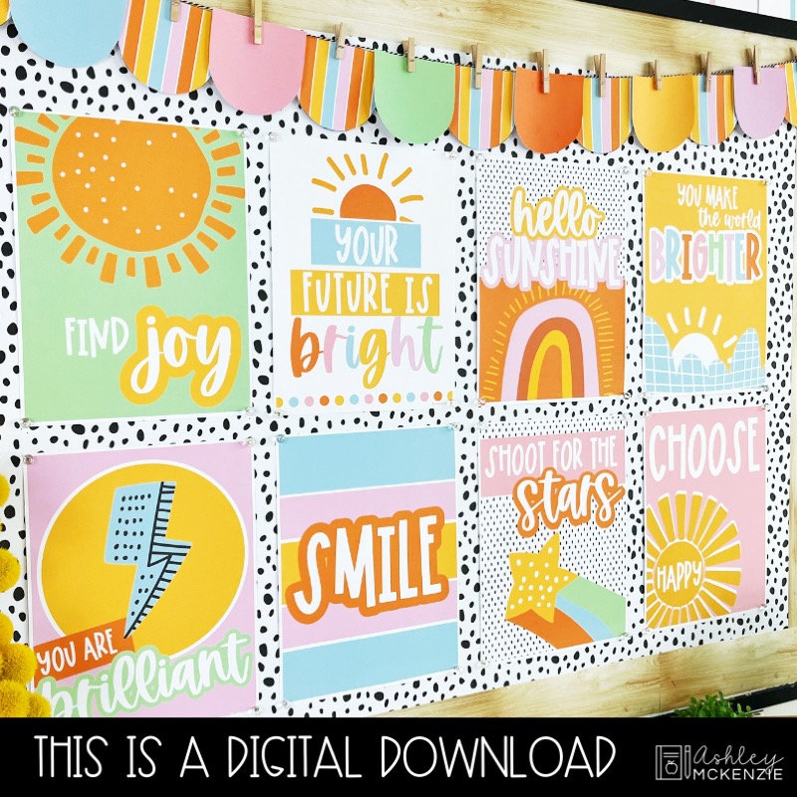 Sunshine Themed Classroom Posters Easy and Modern Classroom - Etsy