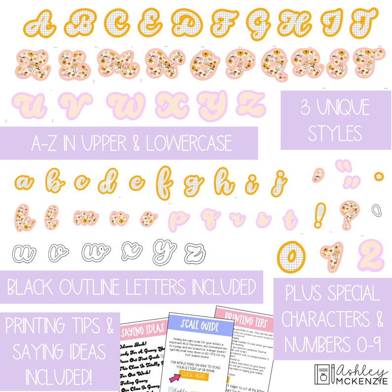 Retro Fall Classroom Decor A-Z Bulletin Board Letters - Etsy