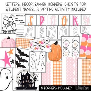 Halloween Bulletin Board Kit Autumn Classroom Decor Fall Door Decor Kit ...