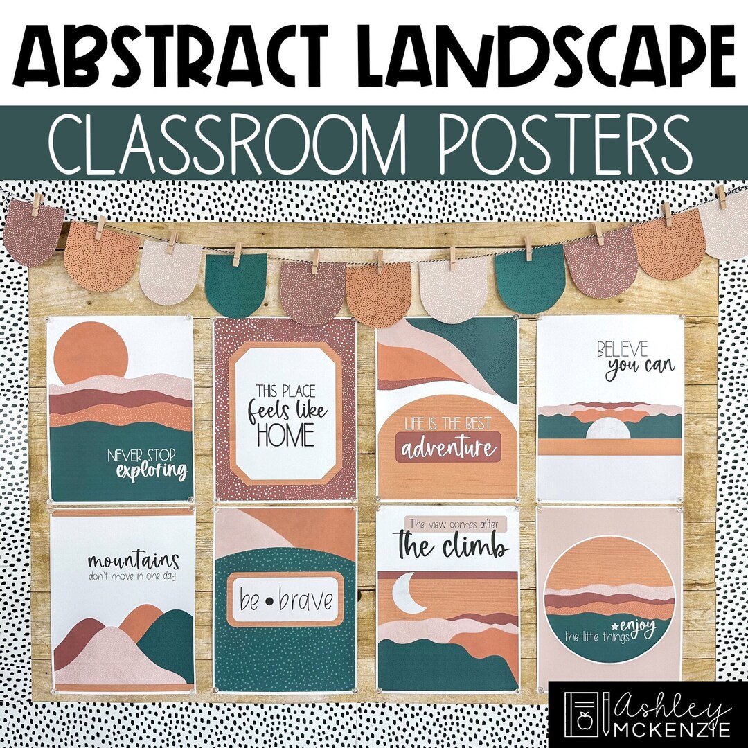 Abstract Landscape Themed Classroom Posters, Easy and Modern Classroom ...