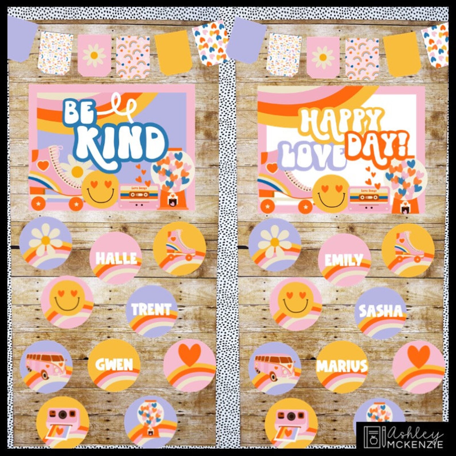 Valentine's Day Classroom Door Decor Kit Retro Theme | Etsy