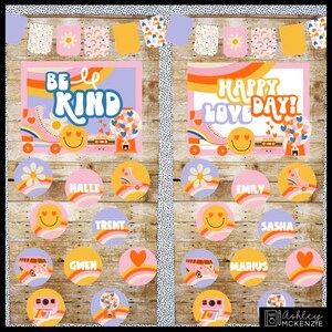 Valentine's Day Classroom Door Decor Kit Retro Theme | Etsy