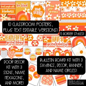 Daisy Themed Back to School Classroom Decor, Bulletin Board Kit ...