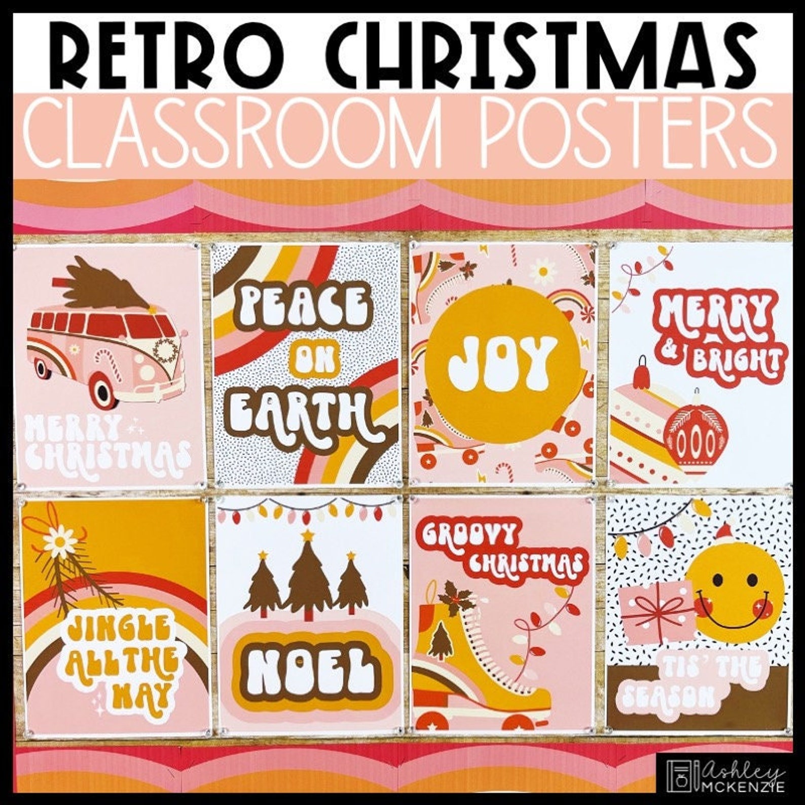 Christmas Retro Theme Classroom Posters Easy Holiday - Etsy