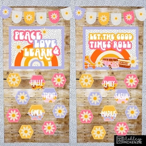 Retro Classroom Door Decor Kit, Retro Vibes Theme, Easy and Modern ...