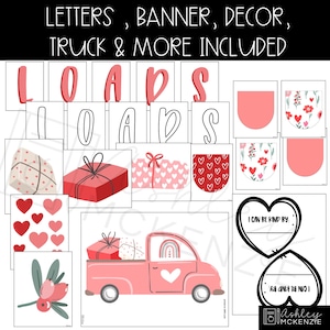 Valentine's Day Truck Bulletin Board or Classroom Door Decor, Random ...