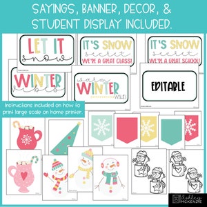 Winter Snowman Bulletin Board Kit, Easy Seasonal Classroom Decorations ...