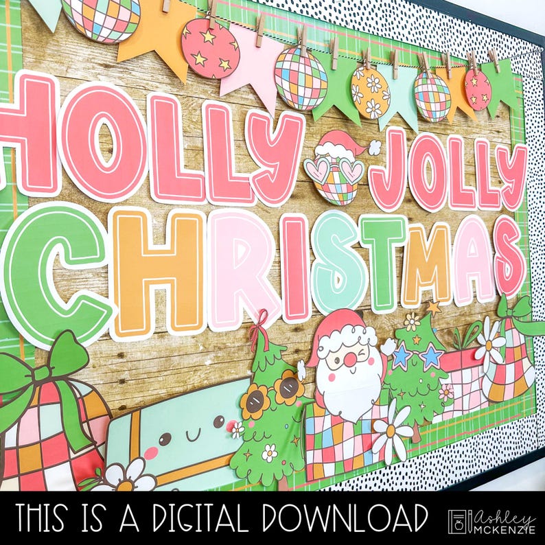 Holly Jolly Christmas Bulletin Board Kit December Bulletin Board Ideas ...