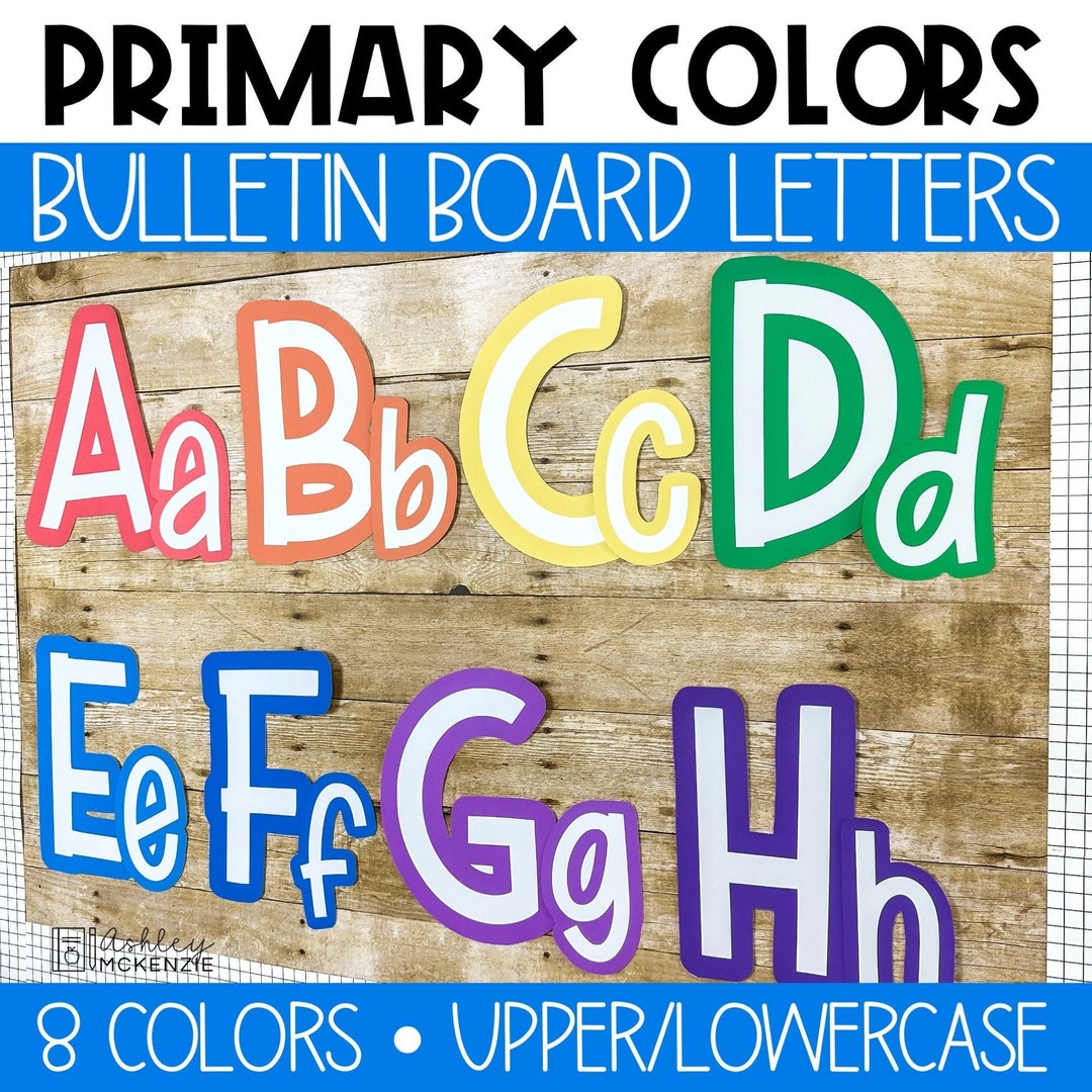Primary Colors A-Z Bulletin Board Letters, Punctuation, and Numbers ...