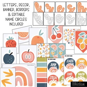 Modern Fruity Back to School Bulletin Board Kit, Easy and Modern ...